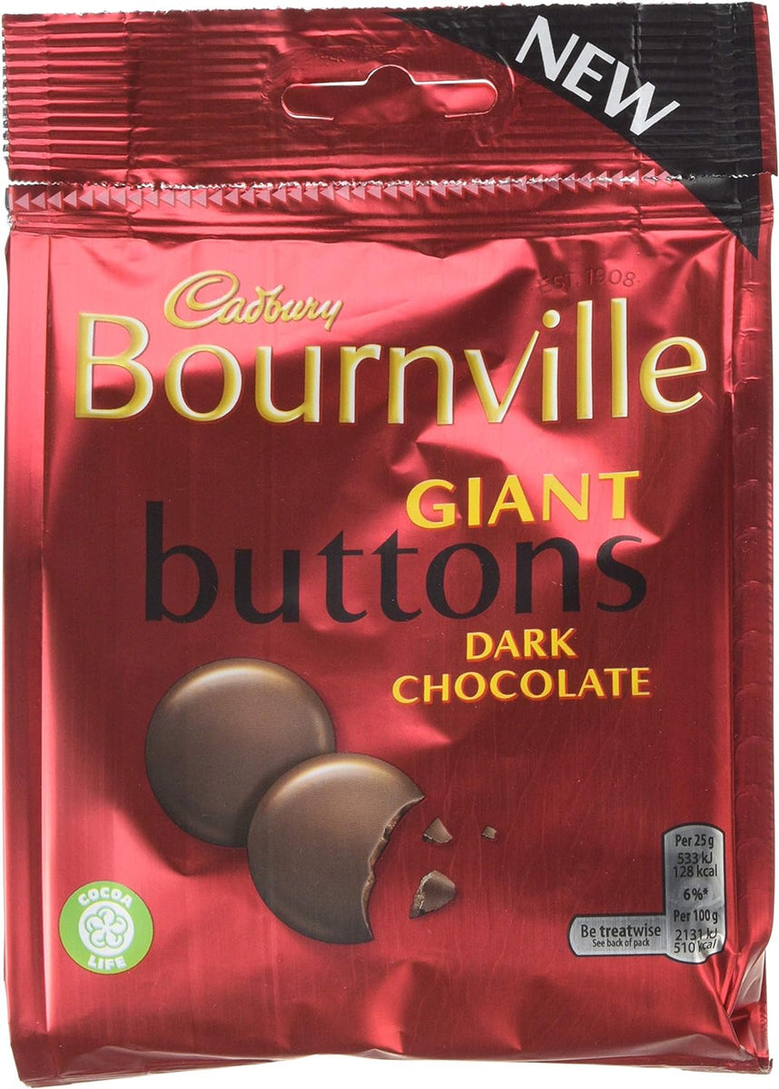 Cadbury Bournville Giant Buttons Dark Chocolate Bar 95g – fairwayspremier